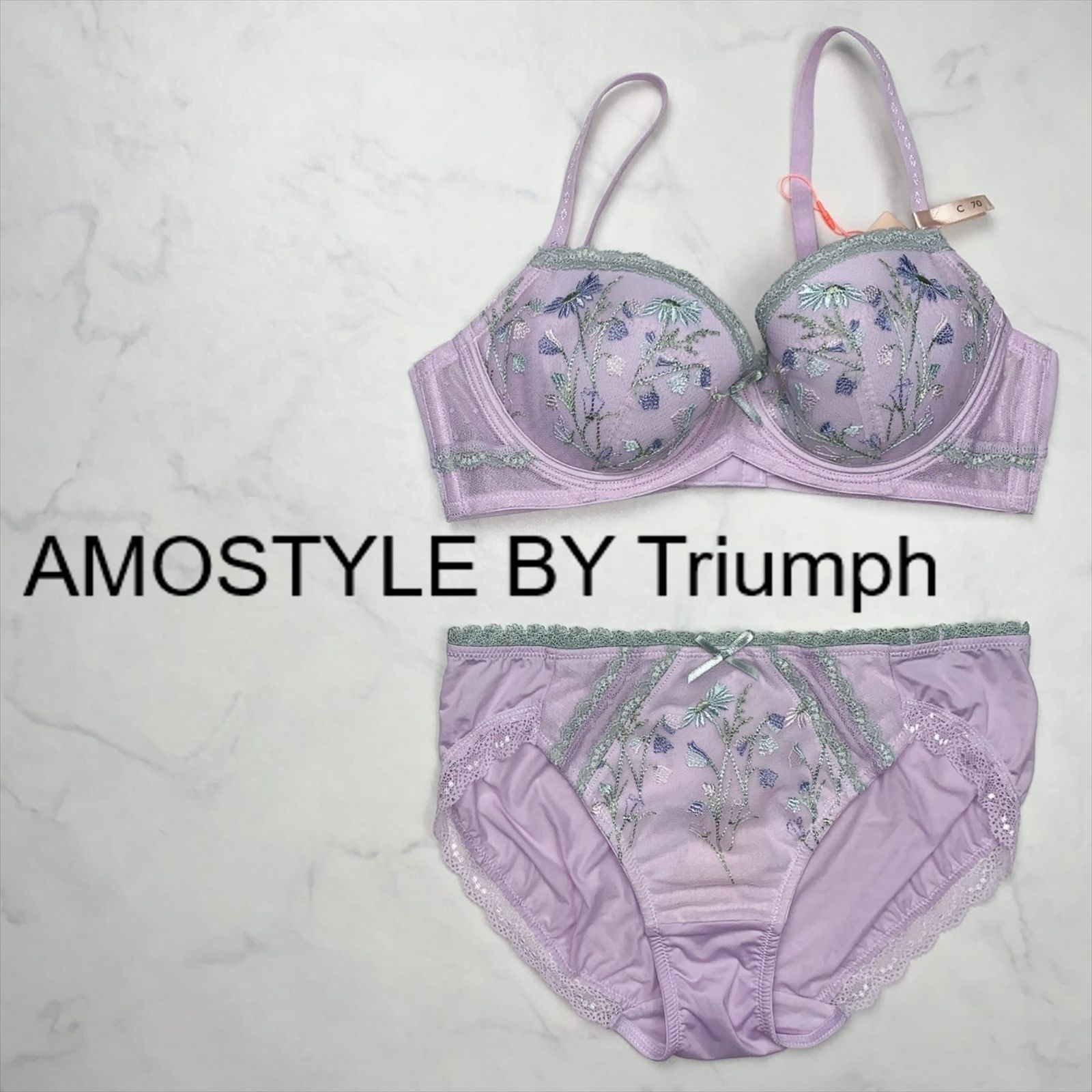 【新品タグ付き】AMOSTYLE BY Trimph アモスタイルバイトリンプ ブラジャー C70 ランジェリー ショーツ M 下着ㅤパープル 紫 刺繍ㅤ華やか レース - LUCKONE ...