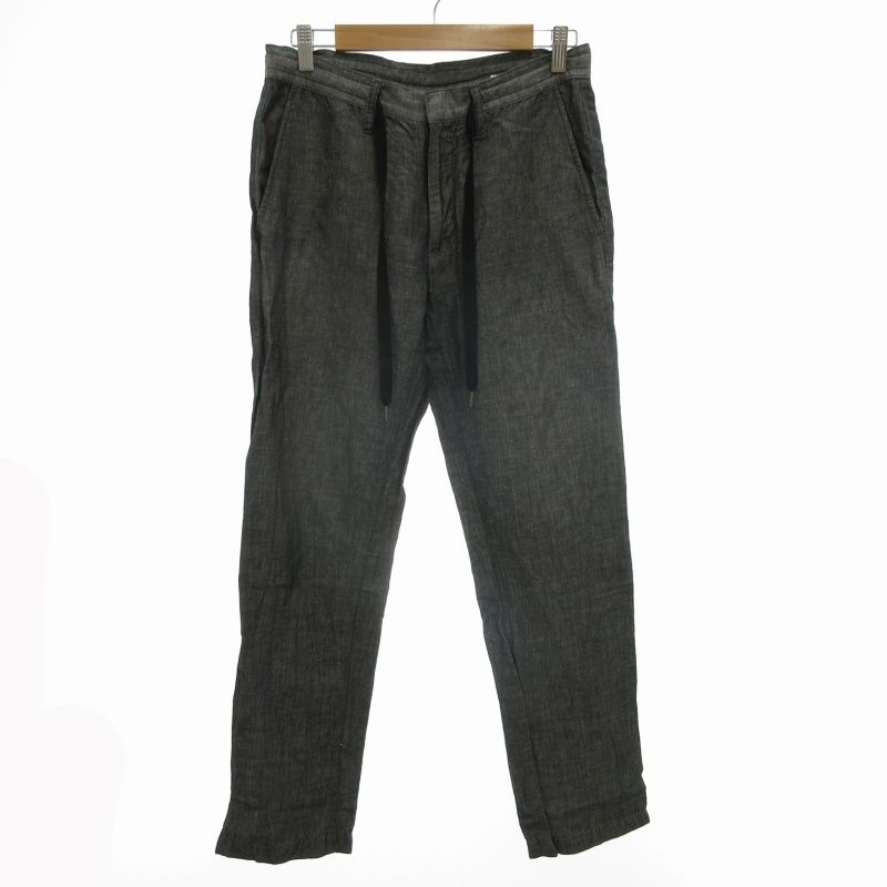 エンポリオアルマーニ EMPORIO ARMANI JEANS ワークパンツ スラックス シャンブレー リネン混 44 S グレー /HD ...