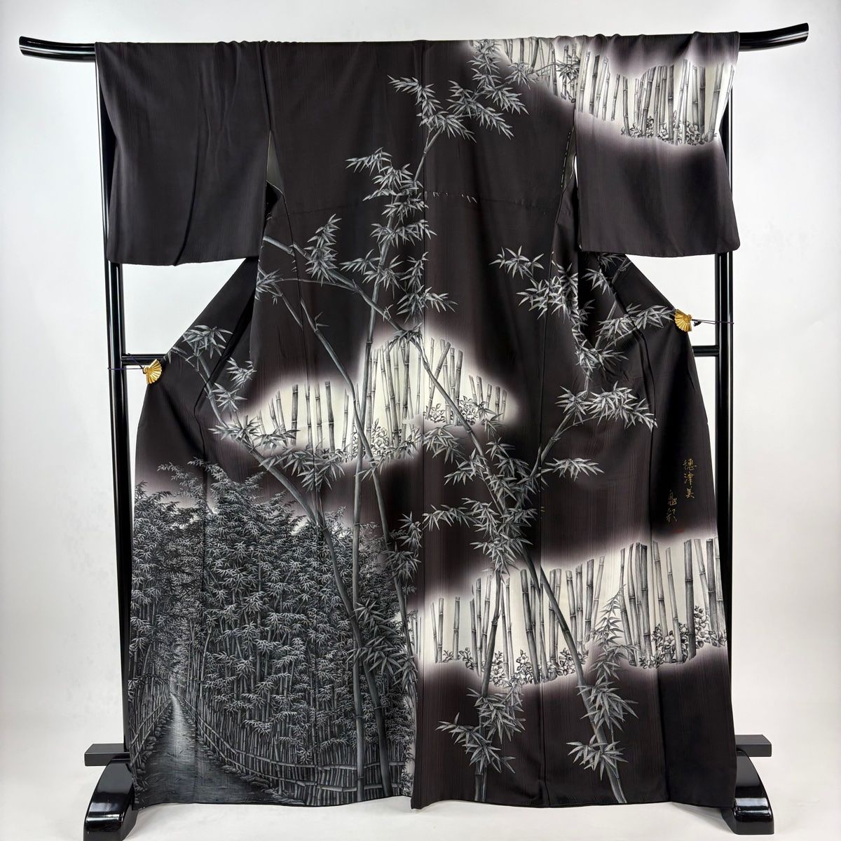 平和屋着物○訪問着 エ霞花蝶丸文 たたき染め 正絹 逸品 CAAU2457yc