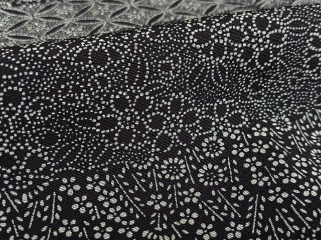 平和屋着物○藍造り国選定無形文化財 藍師・佐藤昭人 小紋 横段吉祥花