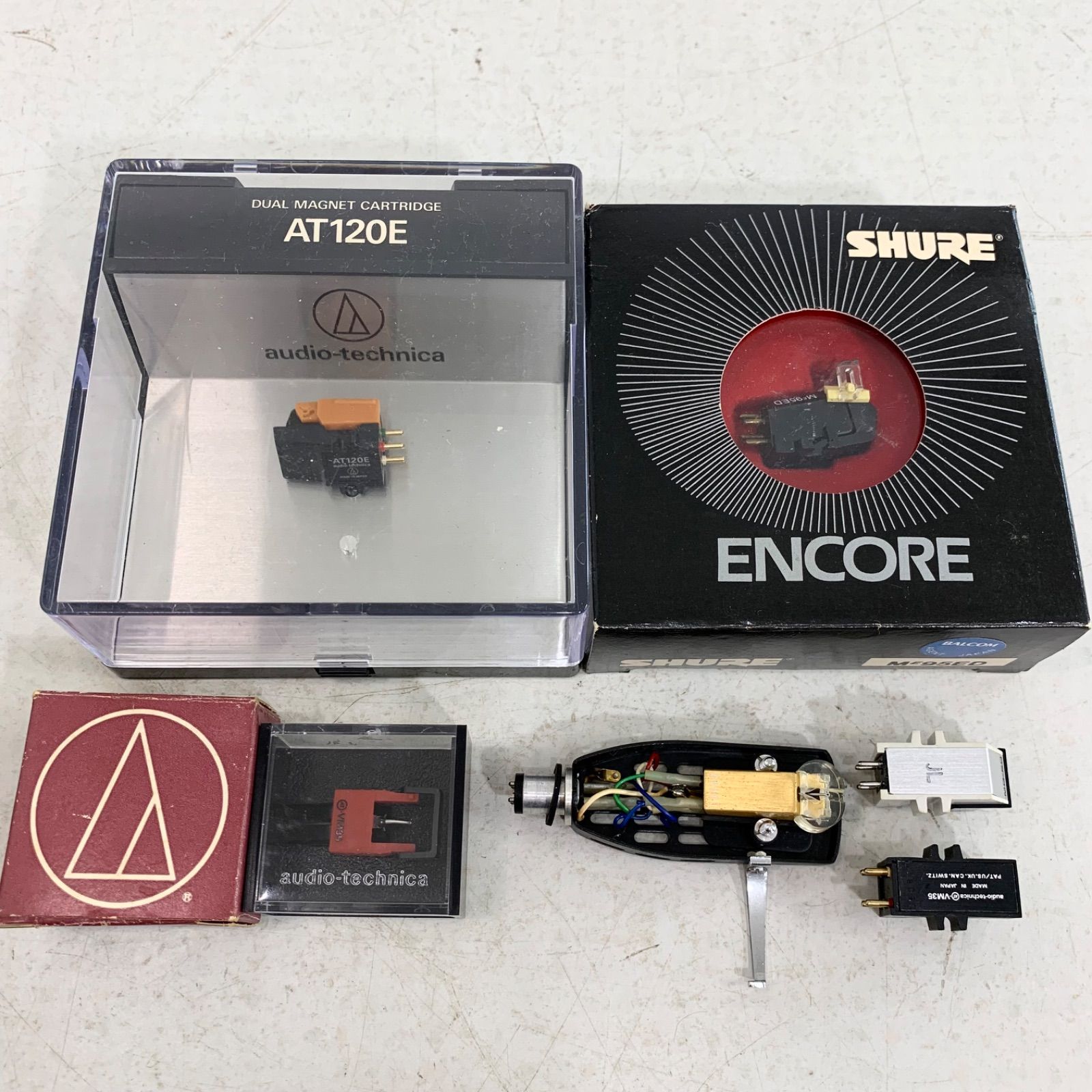 SHURE シュアー ME95ED MM型カートリッジ 箱付き audio-technica AT120E 現状品AT-VM35 カートリッジ ...