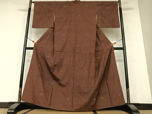 平和屋着物○本場結城紬 重要無形文化財 80亀甲 飛び亀甲柄 正絹 逸品