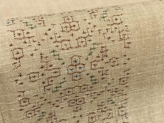 平和屋着物○本場結城紬 重要無形文化財 100亀甲 飛び亀甲柄 間道 正絹