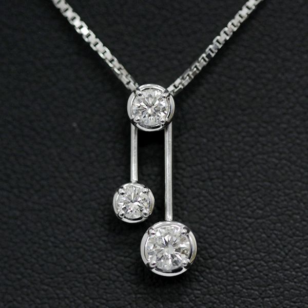 新品仕上げ済 LA SOMA(ラ・ソマ)Pt850 Pt900 プラチナ ダイヤモンド 0.5ct 5.4g スイングネックレス ペンダント レディース アクセサリー ジュエリー ファッション ...