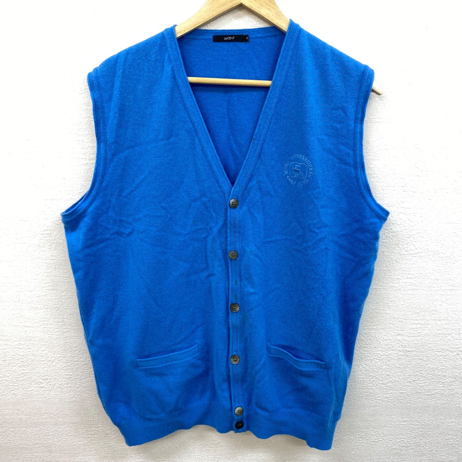LeCENT レセント カシミヤ100% ベスト ニットベスト ブルー 2L - メルカリ