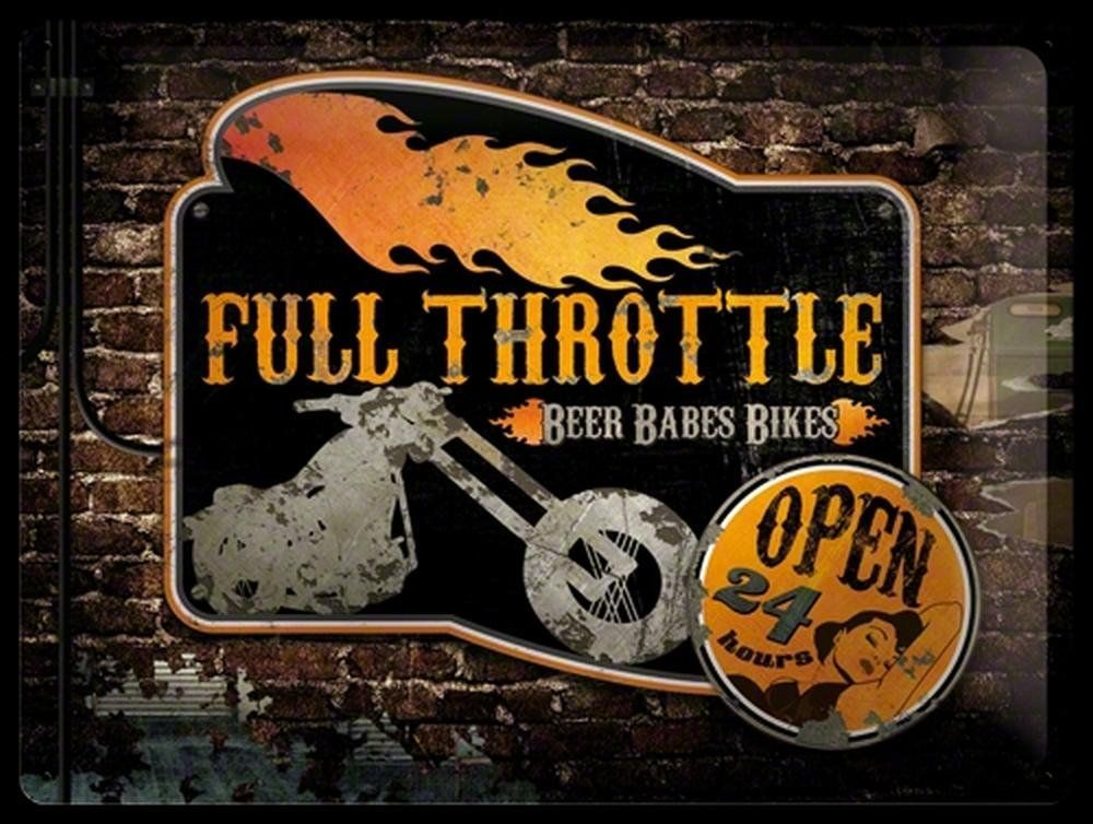 ブリキ看板 バイク Full Throttle/サインプレート TIN SIGN アメリカン雑貨 インテリア - メルカリ