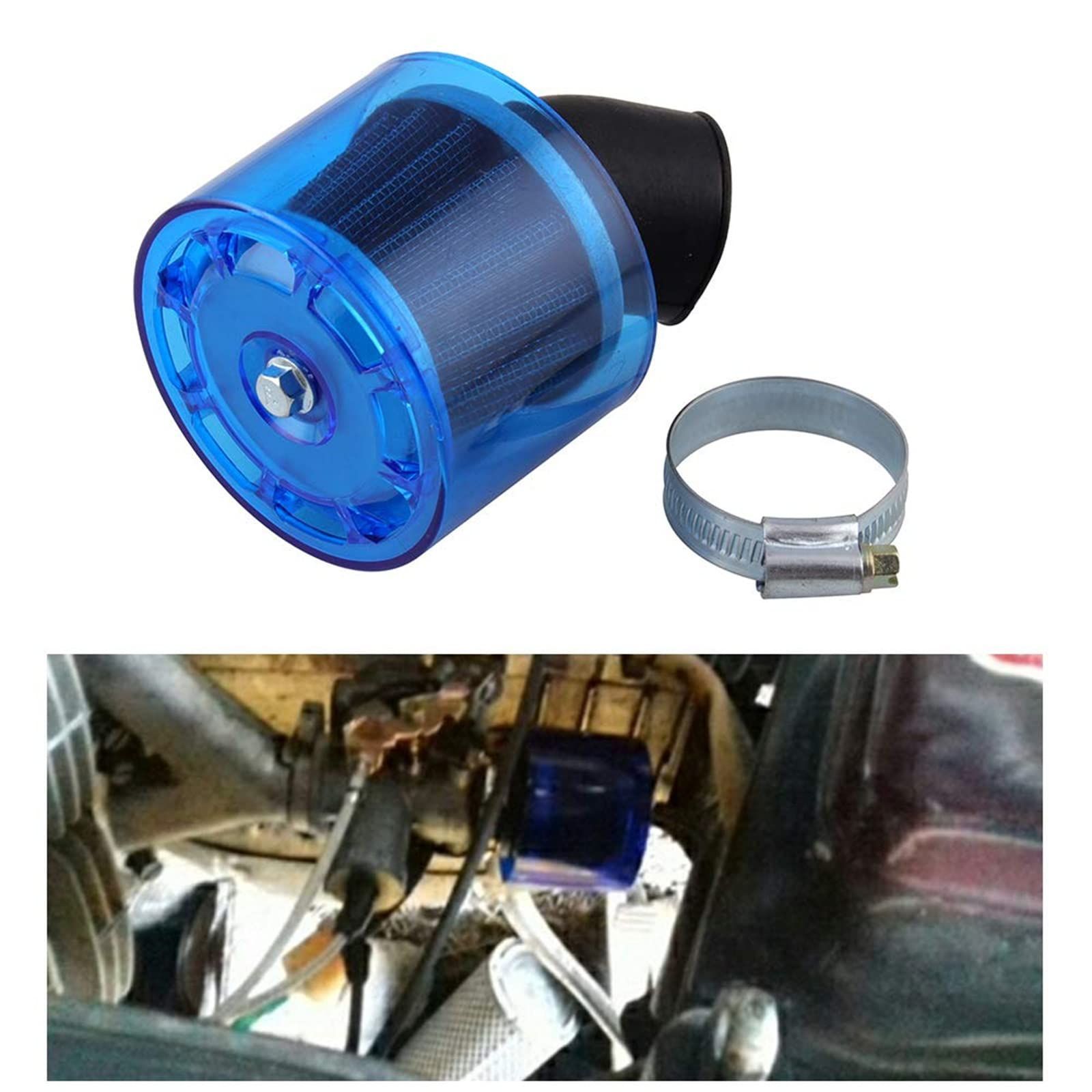 【新着商品】Kiload エアクリーナー パワーフィルター スーパーパワーフィルター(φ35/ワープ45°) モンキー(MONKEY)/ゴリラ/エイプ50/エイプ100等 ブルーアルマイト ...