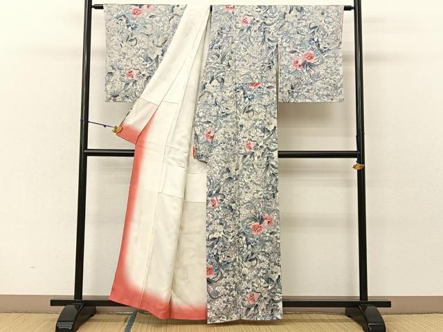 平和屋着物○上質な小紋 草木文 正絹 逸品 未使用 AABA1290ph 平和屋