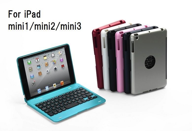 F1 iPad mini初代/mini2/mini3機種 Bluetooth ワイヤレス キーボード ハード ケース ノートブックタイプ （ローズゴールド、ゴールド、シルバー、ブラック）4色 ...