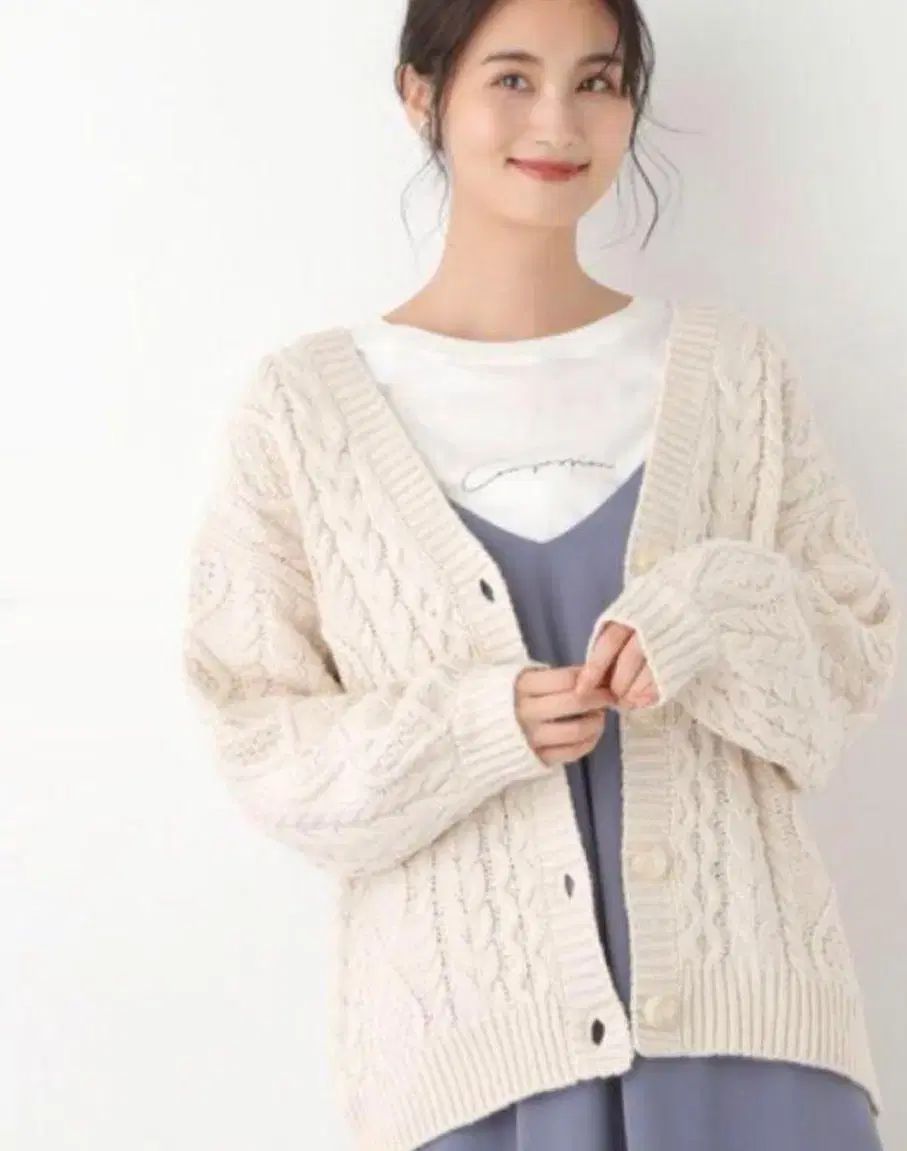 GLOBALWORK JPN グローバルワーク オーバーサイズ V ネック ケーブルカーディガン L ウーマンフリー - メルカリ