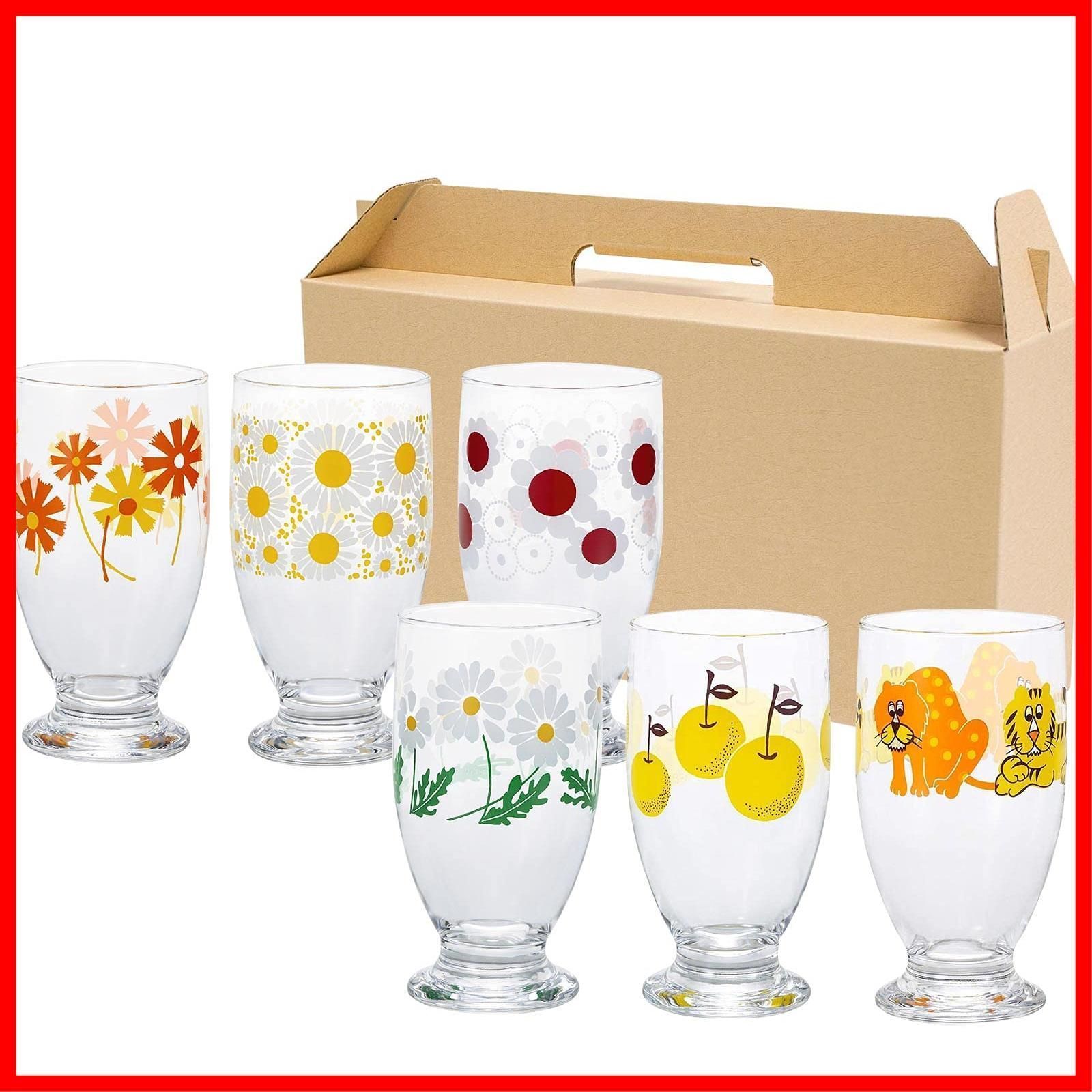 【特売】アデリア(ADERIA) アデリアレトロ グラス タンブラー [台付きグラス / 335ml / 6柄アソートセット ] 専用クラフトボックス入り 日本製 - メルカリ