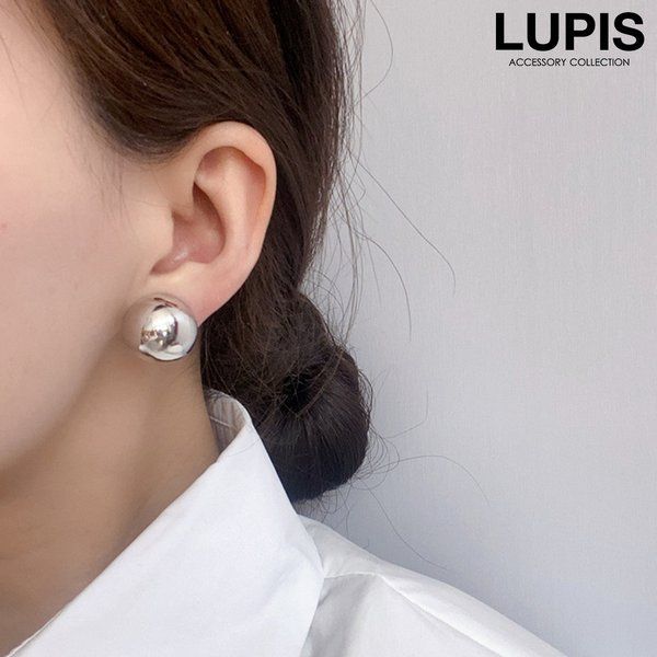 イヤリング メタルボール メタル ぷっくり シンプル 上品 華やか モード カジュアル きれいめ クリップ式 セミマット ゴールド シルバー ...
