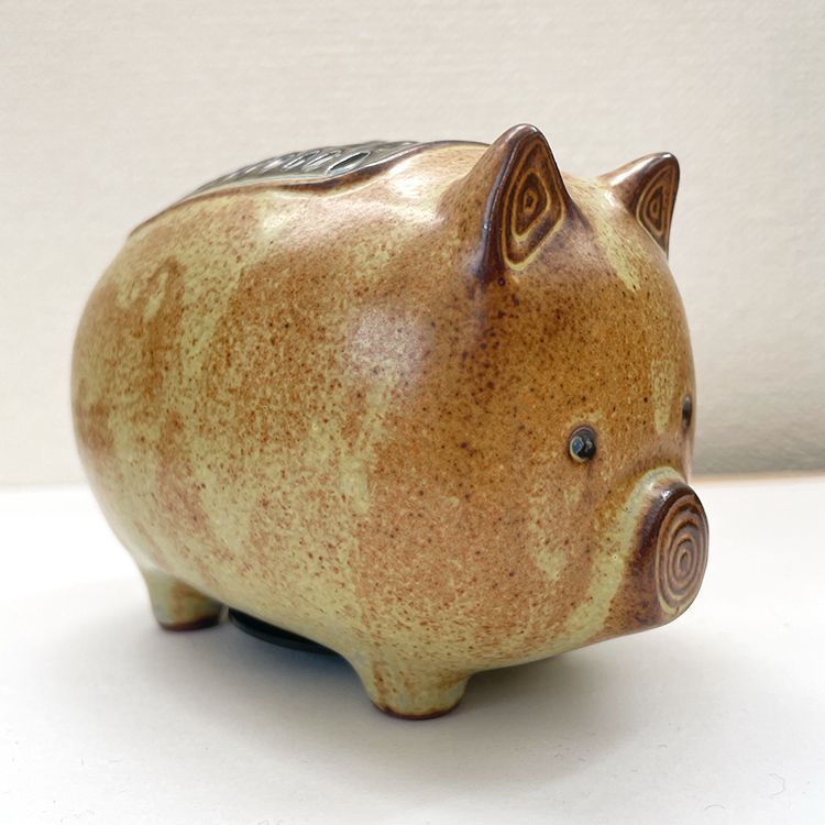 貯金箱 PYGG BANK ピッグバンク コインバンク 陶器製 幅8.5×奥行き11.5×高さ8cm 瀬戸焼 北欧 豚 おしゃれ インテリア ...