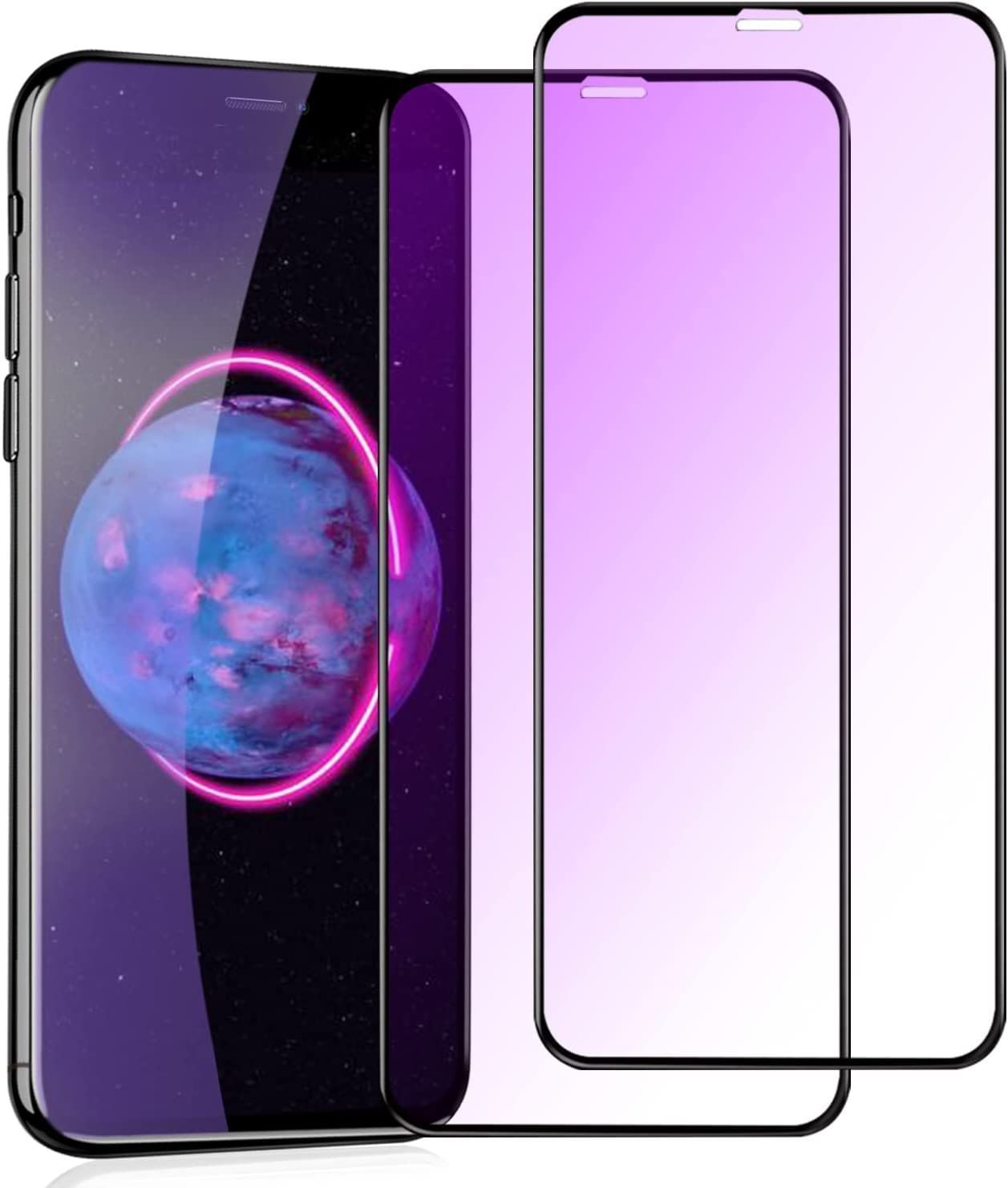 【ブルーライトカット】iphone11ガラスフィルム 全面保護 iphone XR ガラスフィルム ブルーライトカット いphone11/XR 用 強化ガラス 【2枚】 アイフォン11 保護 ...