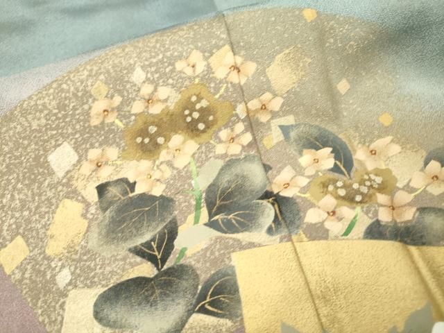 平和屋着物□訪問着 道長草花丸文 暈し染め 金彩 正絹 逸品 CAAT1432ev