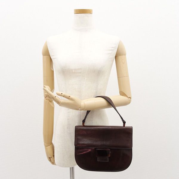 PRADA / プラダ □ハンドバッグ カーフ ブラウン バッグ プッシュ