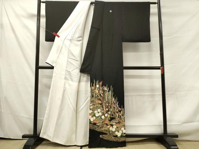 平和屋着物●豪華黒留袖　作家物　立波飛鳥松梅文　暈し染め　正絹　逸品　CAAX5909gh 平和屋着物□豪華黒留袖 枝梅文 松坂屋扱い 正絹 逸品 CAAU7105ua