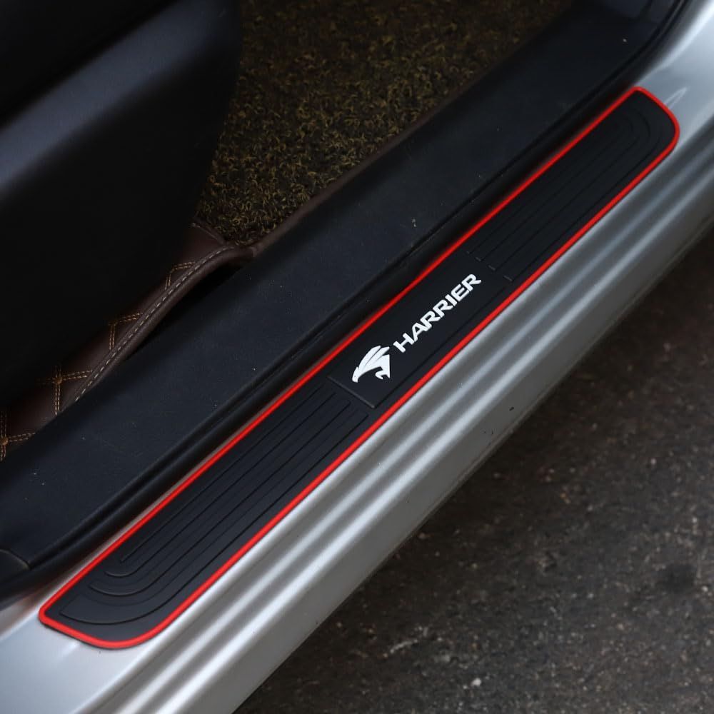 【新着商品】サイドステップガード 80系（2020年6月～） スカッフプレート 車用ドアモール ハリアー サイドモール 汎用 ドアガードステッカー スカッフプロテクトシート トヨタ キズ防止 ...