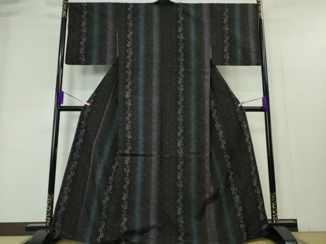 平和屋着物○極上 結城紬 奥順 はたおり娘 80亀甲 雪輪重ね