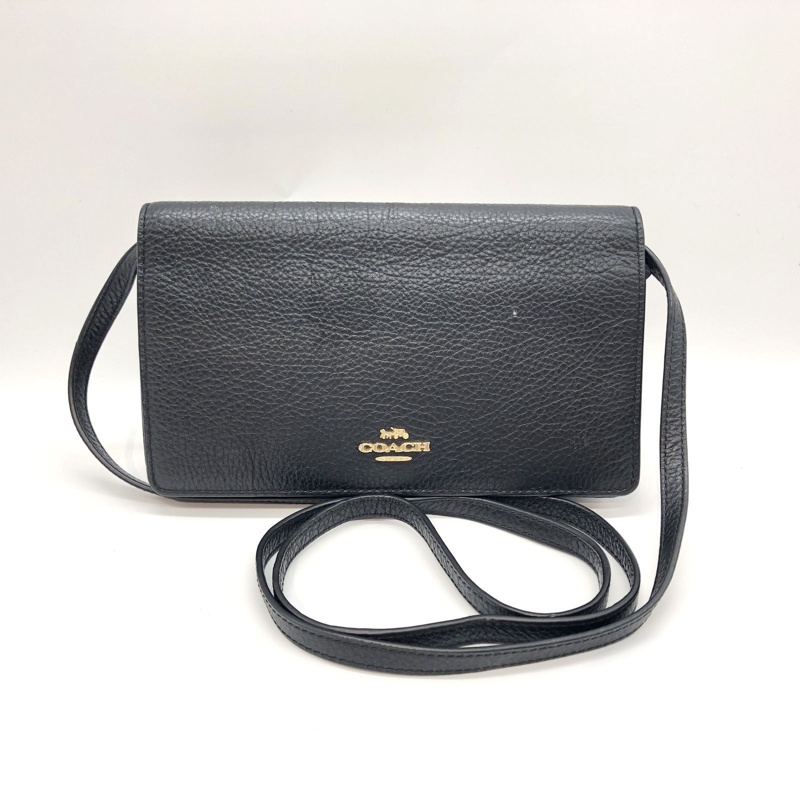 COACH コーチ F30256 レザー ショルダーウォレット 長財布 レディース ブラック 中古 005146 - メルカリ