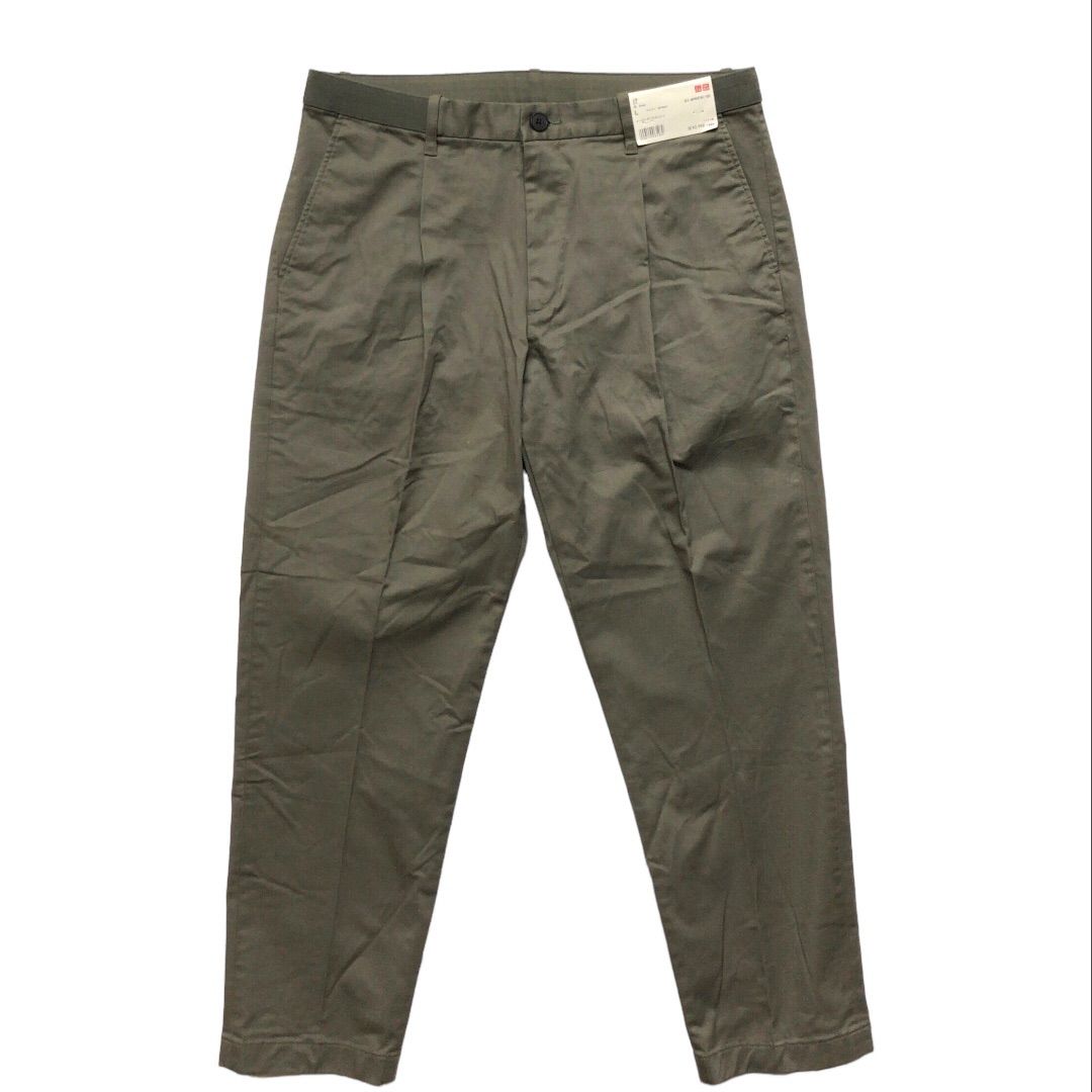 【未使用品】UNIQLO ユニクロ イージーアンクルパンツ ストレッチ タック テーパード 321-409547 L グリーン - メルカリ