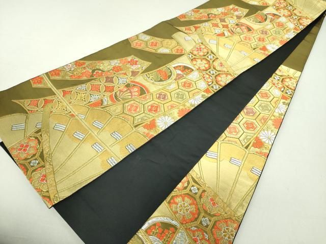 平和屋着物○西陣 創喜庵謹製 六通柄袋帯 花蝶文