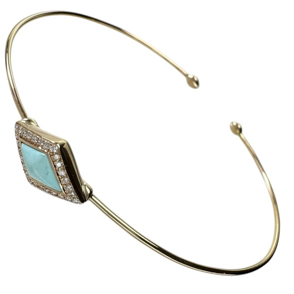 バングル トルコ石 0.42ct ダイヤモンド 0.08ct ブレスレット K18PGピンクゴールド 18金 3.2g 17cmcm レディース 【中古】【真子質店】【NN】 - メルカリ