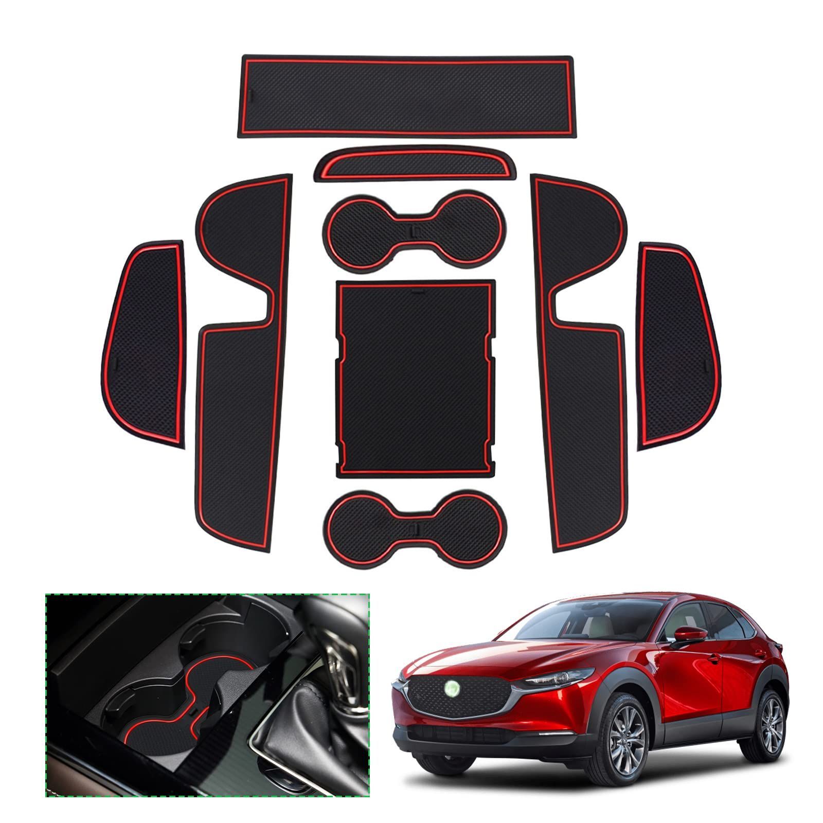 【人気商品】【GAFAT】MAZDA マツダ CX-30 DM系 2019年～現行 新型 専用 ドアポケットマット ラバーマット ゴム 防音 ドリンクホルダー ドレスアップ インテリアラバー ...