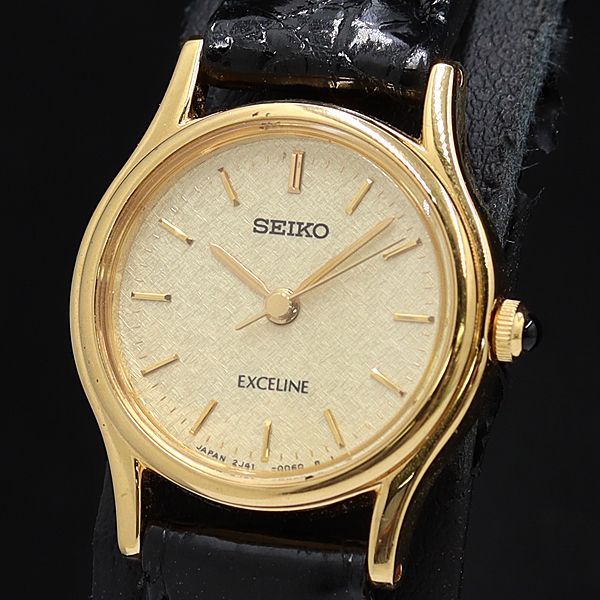 良品 セイコー エクセリーヌ QZ ラウンド アイボリー文字盤 ゴールド SS GP 2J41-0040 レディース腕時計 KMR - メルカリ