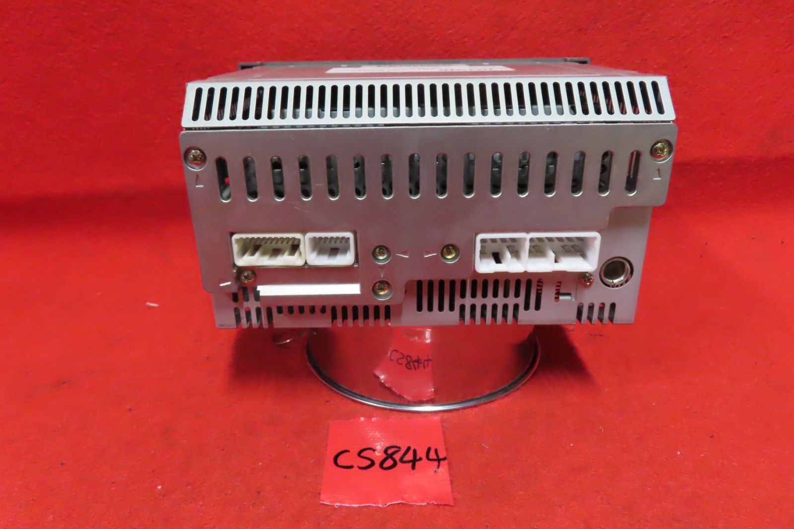 ＊CS844＊動作保証付/トヨタ CKP-W52 CD カセットデッキ ワイド2DIN カーオーディオ CD カセットプレーヤー 本体のみ ...