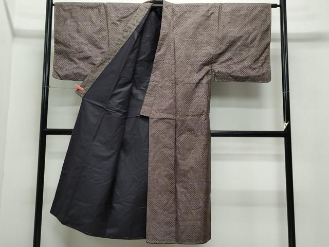 平和屋着物○男性 本場大島紬 アンサンブル 長羽織 100亀甲 総詰め