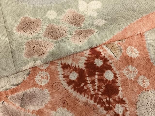 平和屋着物○十日町 名門 滝泰謹製 訪問着 絞り 辻が花 花鳥文 暈し