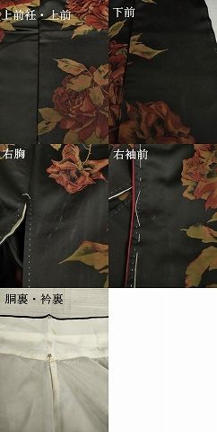 平和屋着物○上質な小紋 薔薇 黒地 正絹 逸品 AAAT5193ck - メルカリ