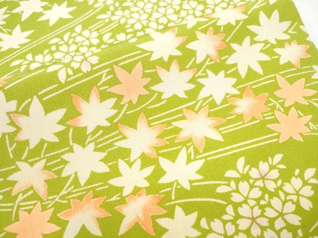 平和屋着物○九寸名古屋帯 型染め 流水花文 正絹 逸品 CAAY9632hy