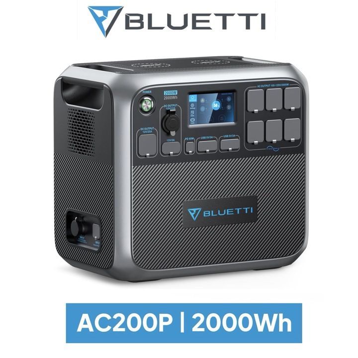 【大特価 50％OFF】BLUETTI 大容量 ポータブル電源 AC200P 2000Wh / 2000W (瞬間最大4800W) 省電力 非常用電源 車中泊 キャンプ 家庭用 防災グッズ ...