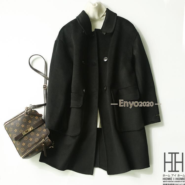 レディース 味わいが感じられ高級感溢れるウール地コート ピーコート