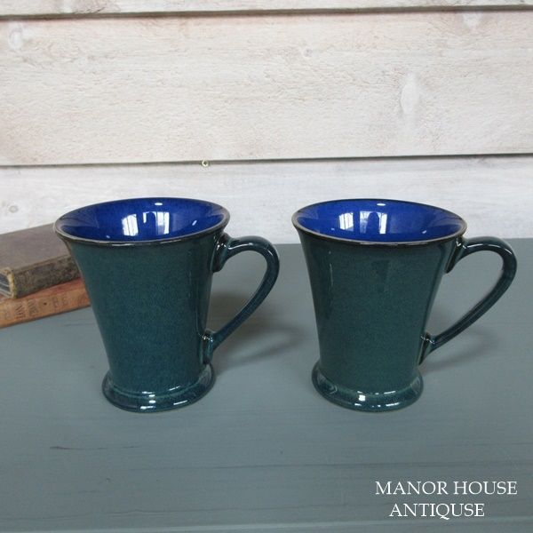 イギリス製 DENBY デンビー ペア マグカップ グリニッジ ストーンウェア 茶器 ヴィンテージ 英国 tableware 1504sc ...