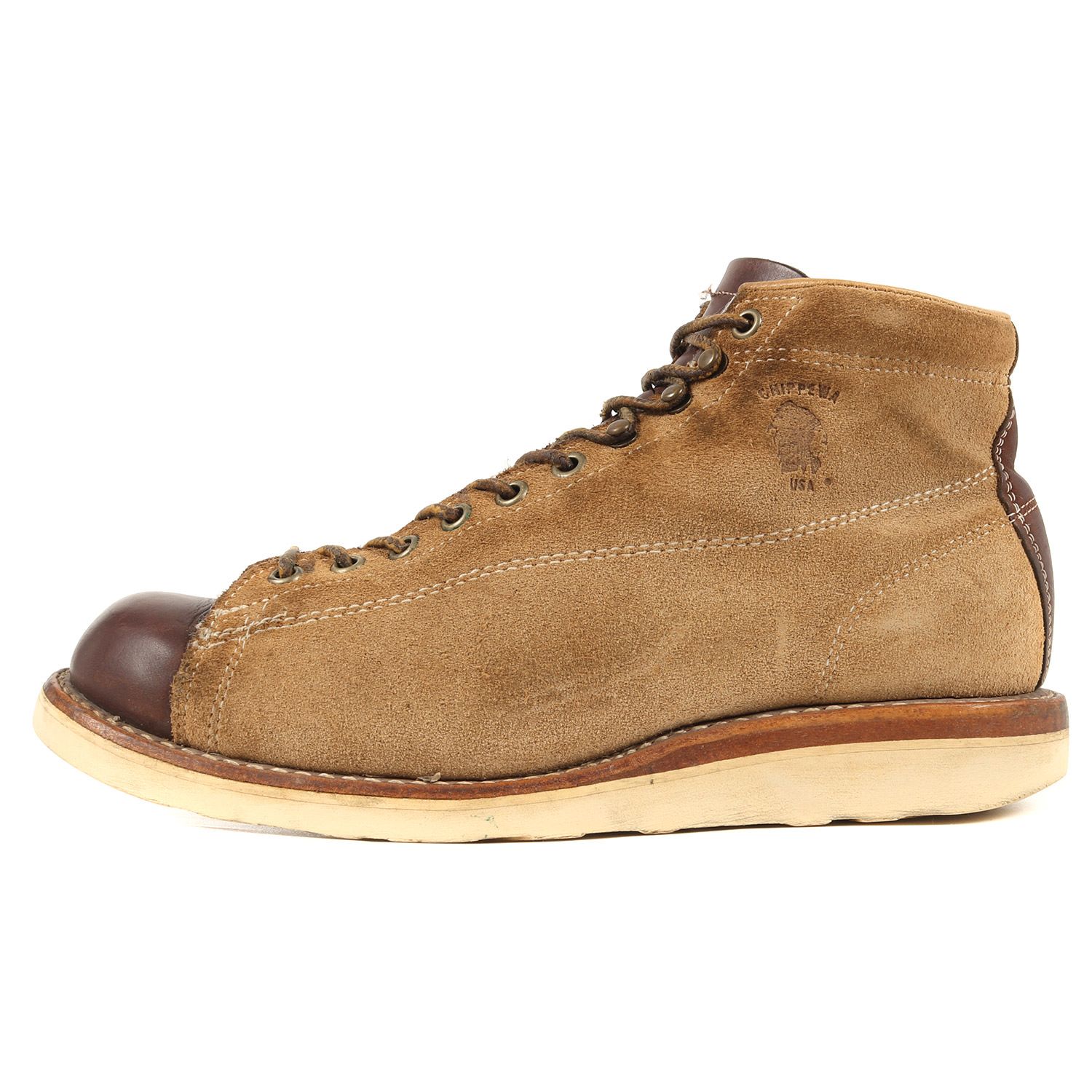 CHIPPEWA チペワ 91075 黒タグ スウェード モンキーブーツ 5 LACE TO TOE SAND サンドUS8 EE 26.0cm USA製 シューズ 靴 ブランド アメカジ ...