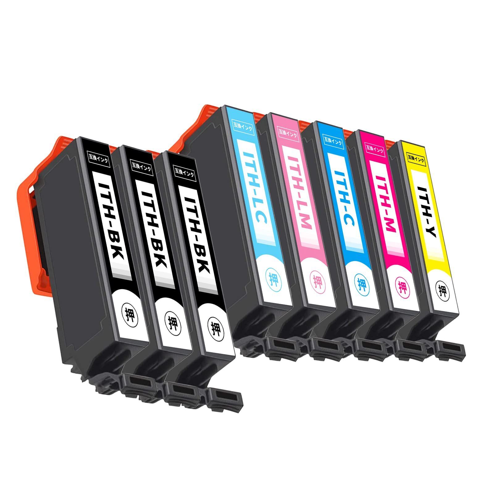 【在庫処分】EPSON用 エプソン用 ITH 互換インク イチョウ インク ITH-6CL (BK/C/M/Y/LC/LM) 6色1セット+2ブラック(合計8本)対応機種:EP-709A ...