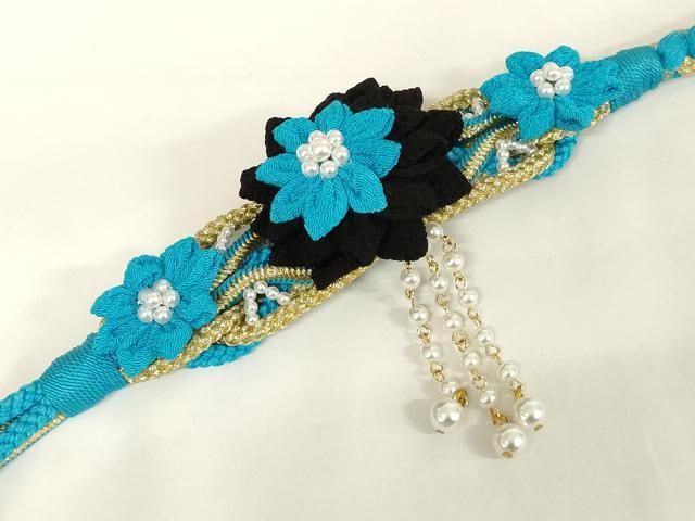 平和屋着物○和装小物 振袖用帯締め 装飾 つまみ細工 パール ビーズ 鈴