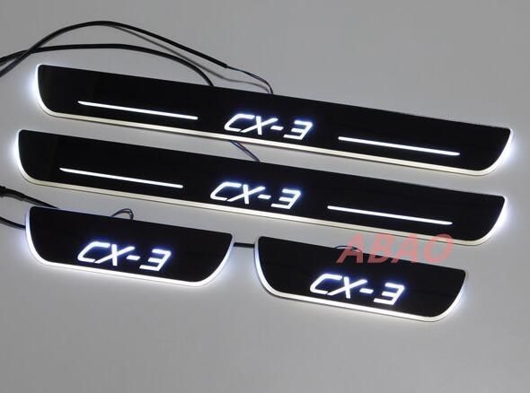 マツダ CX3 CX-3 ドアスカッフプレート DK系 白 LED 流れる MAZDA 海外
