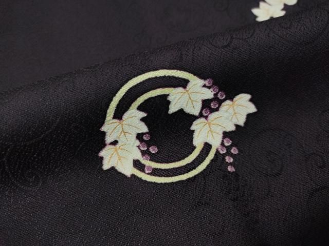 平和屋着物○上質な小紋 葡萄蔦の葉丸文 正絹 逸品 CAAV4728vp