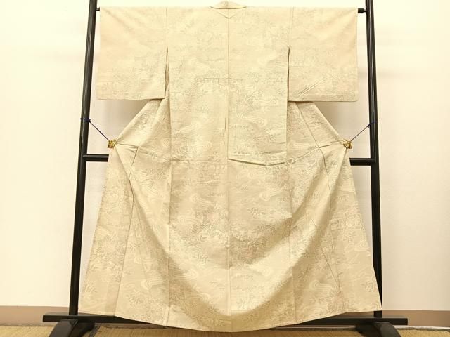 平和屋着物○上質な紬 胴抜き仕立て 霞文 正絹 逸品 BAAU4643gt