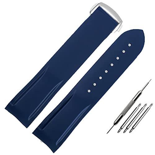 ブルー_22mm [Nywing] 時計ベルト20mm 22mm OMEGAベルト SEAMASTER オメガベルト シリコン ラバーベルト ...