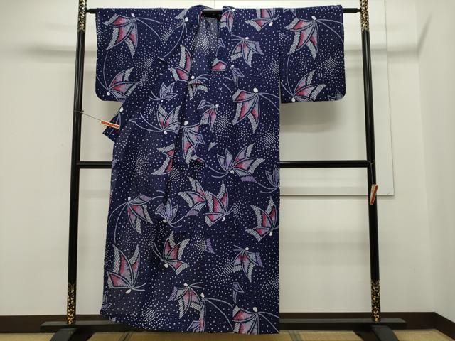 平和屋着物∴夏物 浴衣 有松鳴海絞り 舞蝶文 綿 逸品 CAAW5056dy