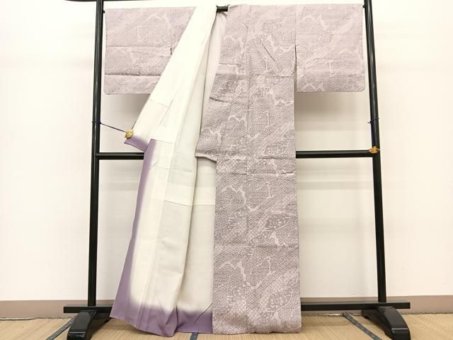 平和屋着物○本場結城紬 重要無形文化財 100亀甲 飛び亀甲 吉祥文 正絹