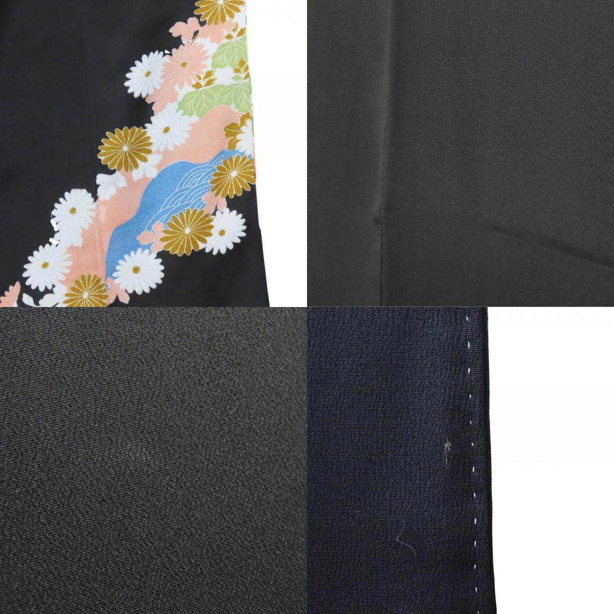 中古】 留袖 正絹(金銀糸除く) ブラック 結婚式 礼装 和装 呉服 和服