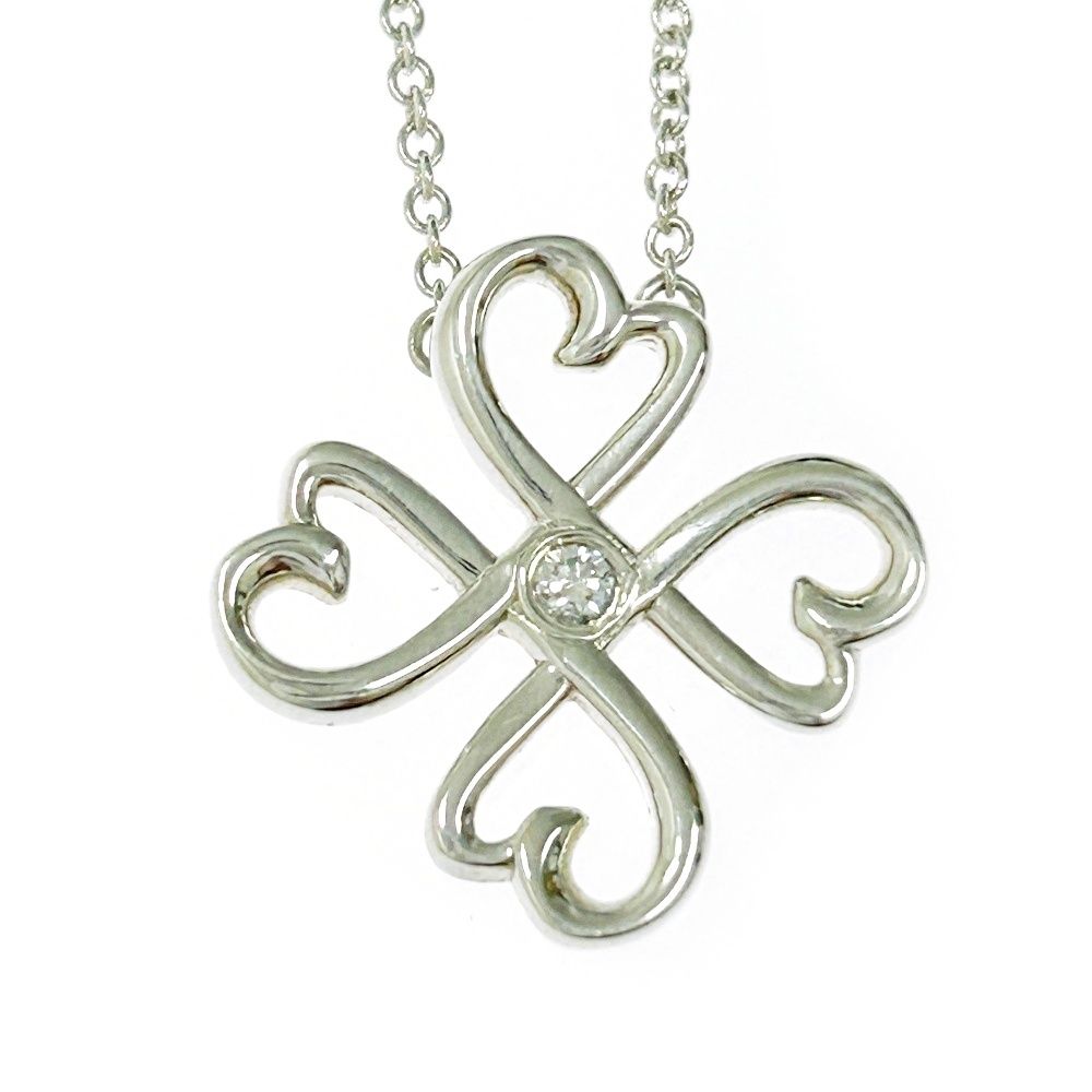 【中古】TIFFANY&Co. ティファニー シルバー ダイヤモンド クローバー ラビングハート 1P ネックレス 2.3g 925刻印 321851 ネックレス - メルカリ