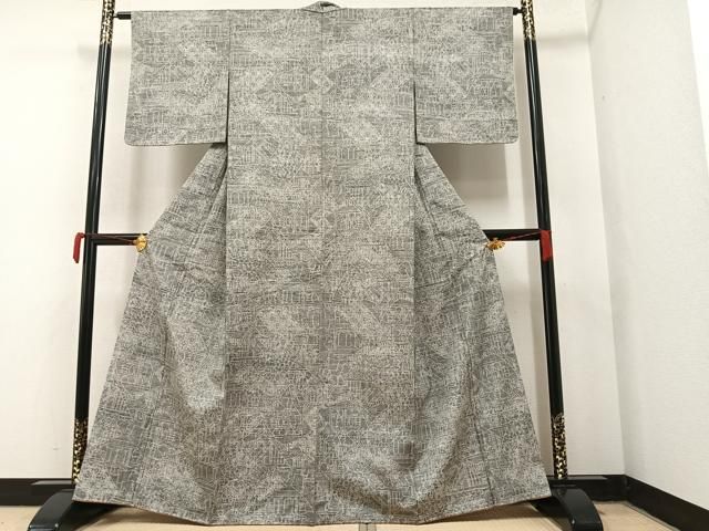 平和屋着物○上質な紬 枝花文 正絹 逸品 AAAW9129zg