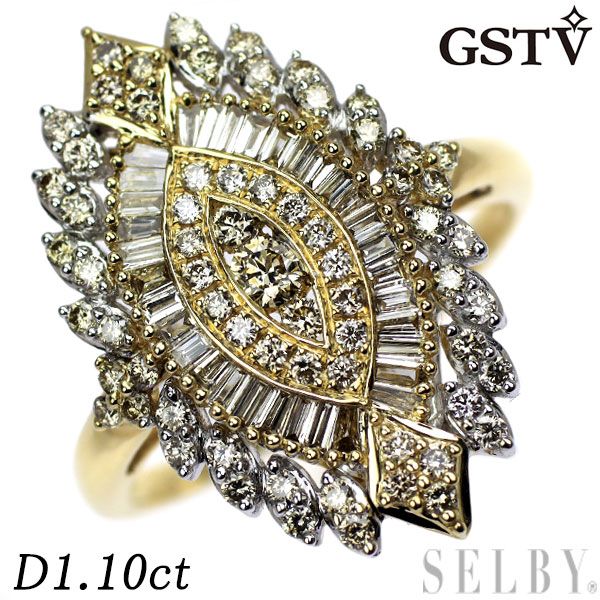 GSTV K18YG/WG ダイヤモンド リング 1.10ct - メルカリ